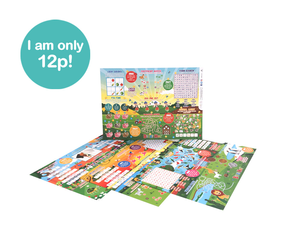 Bizzi Kids Menu Mats Pet/Farm/Safari/Zoo - Craftis Children's Activity ...