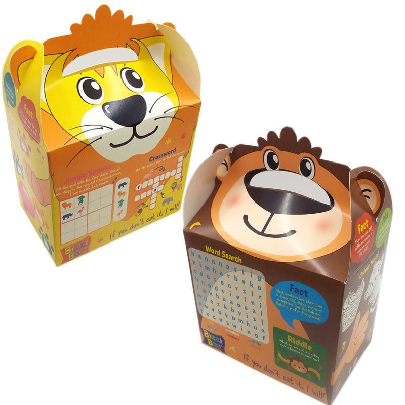 Safari Bizzi Kids Takeaway Boxes & Animal Activity Pack Monkey/Lion ...